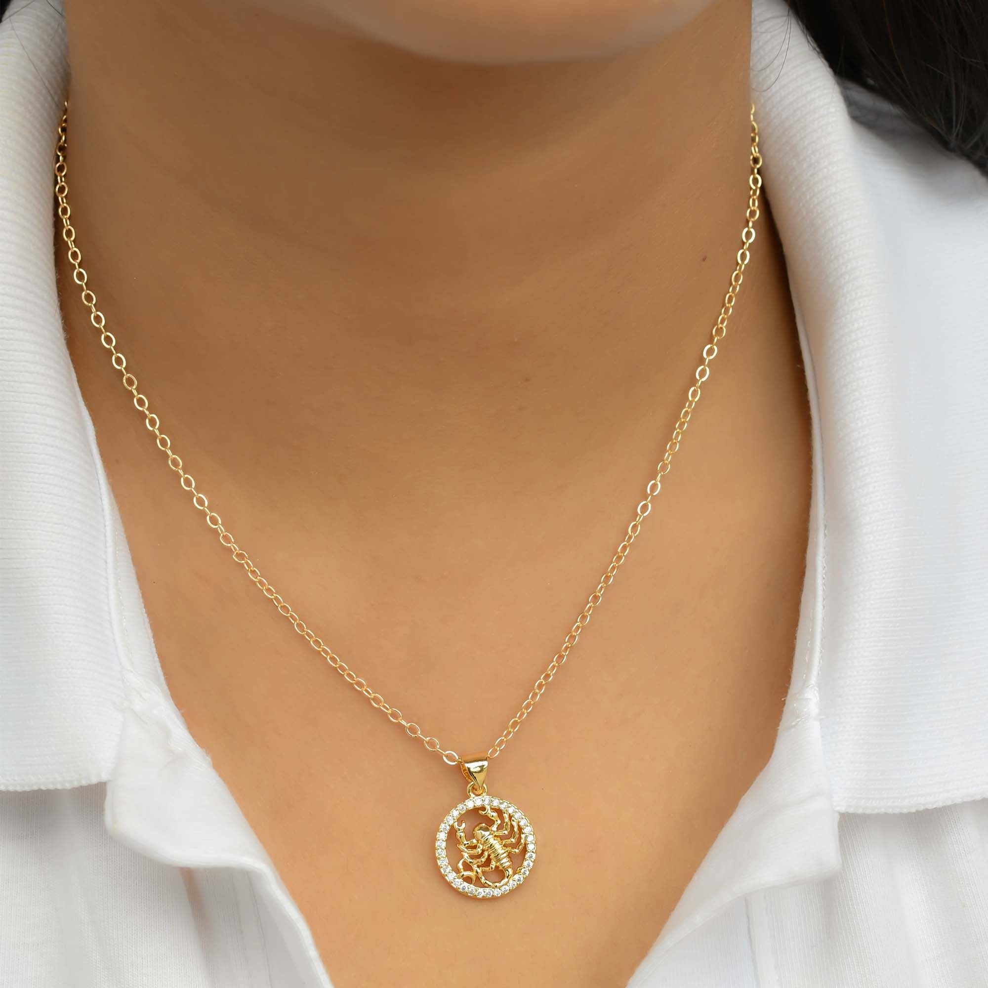 Scorpio Zodiac Pendant Chain - Intense & Elegant Jewellery – The Anaya ...